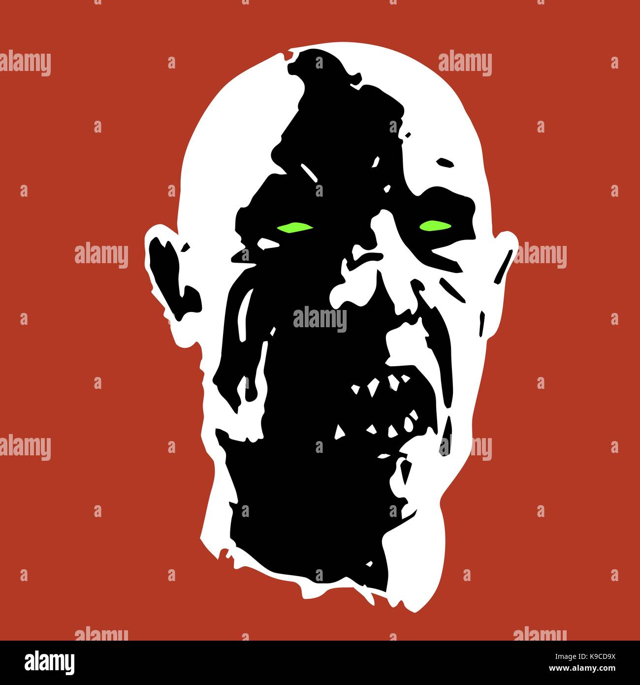 zombie face. horror picture. vector illustration Stock Vector Image ...
