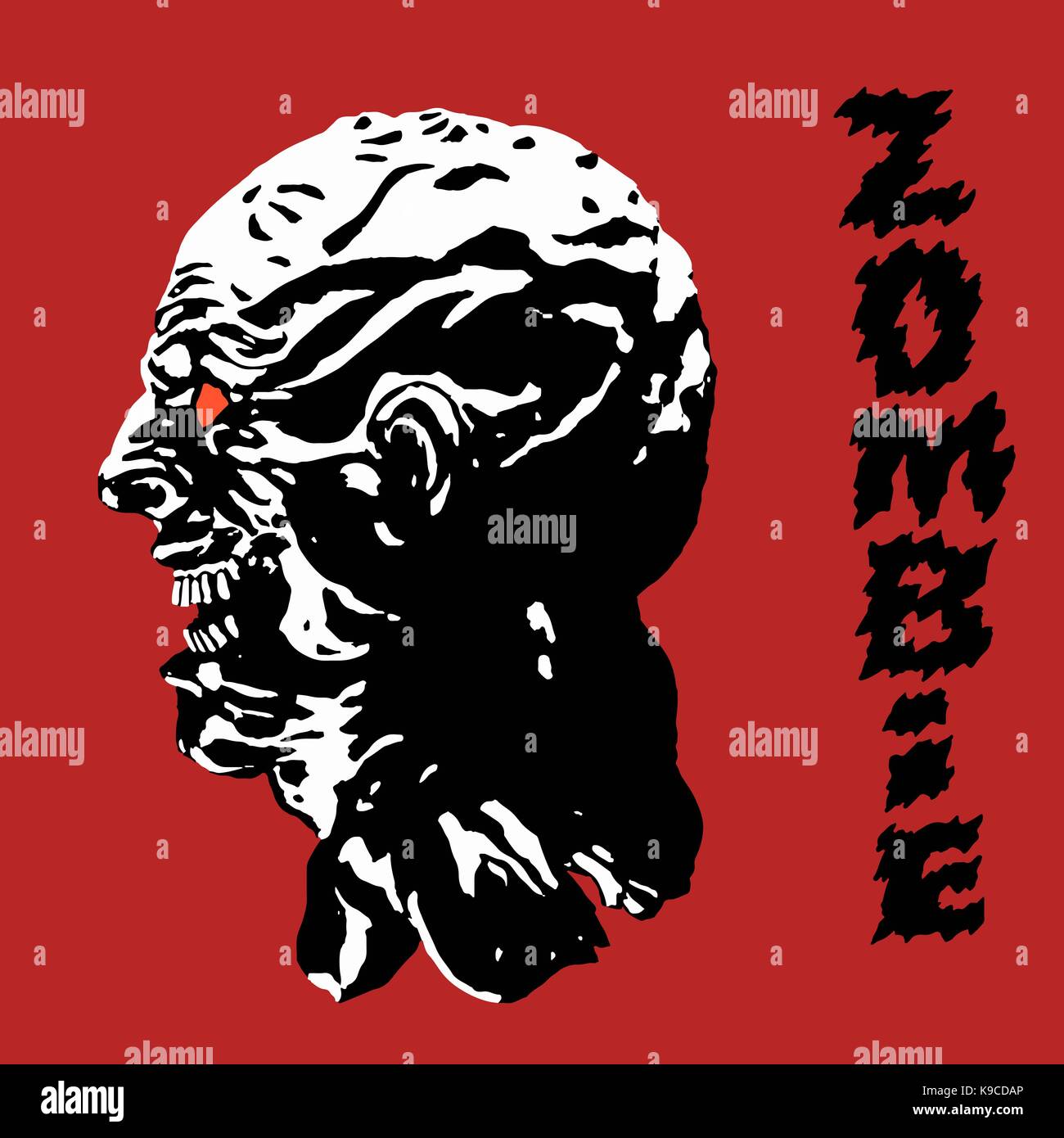 The scary black zombie face. Vector illustration. Danger monster ...