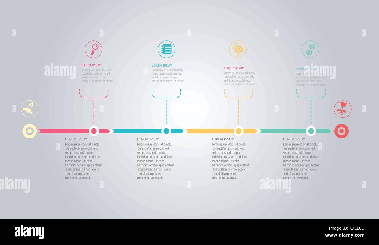 horizontal timeline infographic element background vector illustration ...