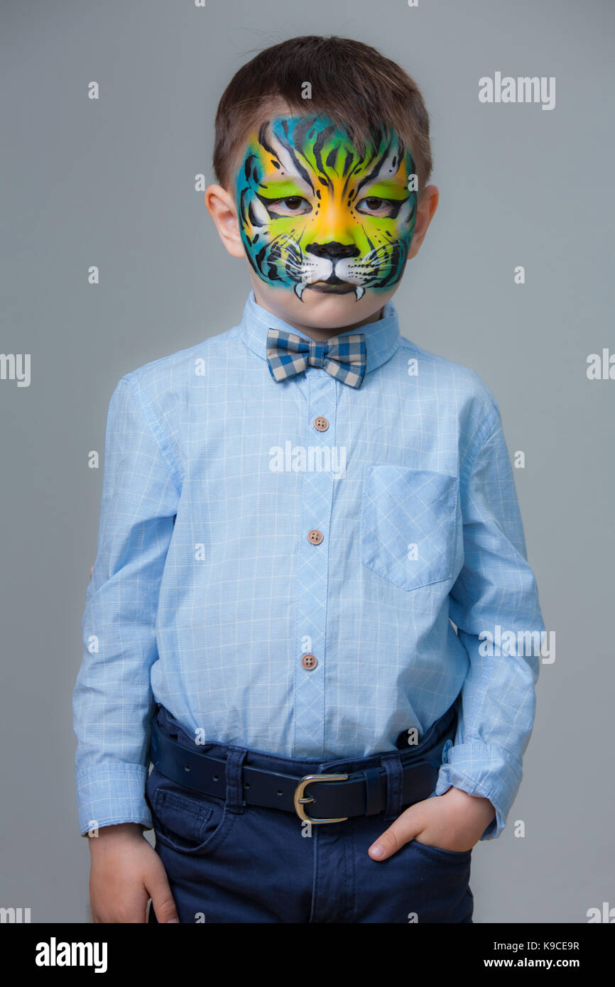 Boy Cat Face Painting