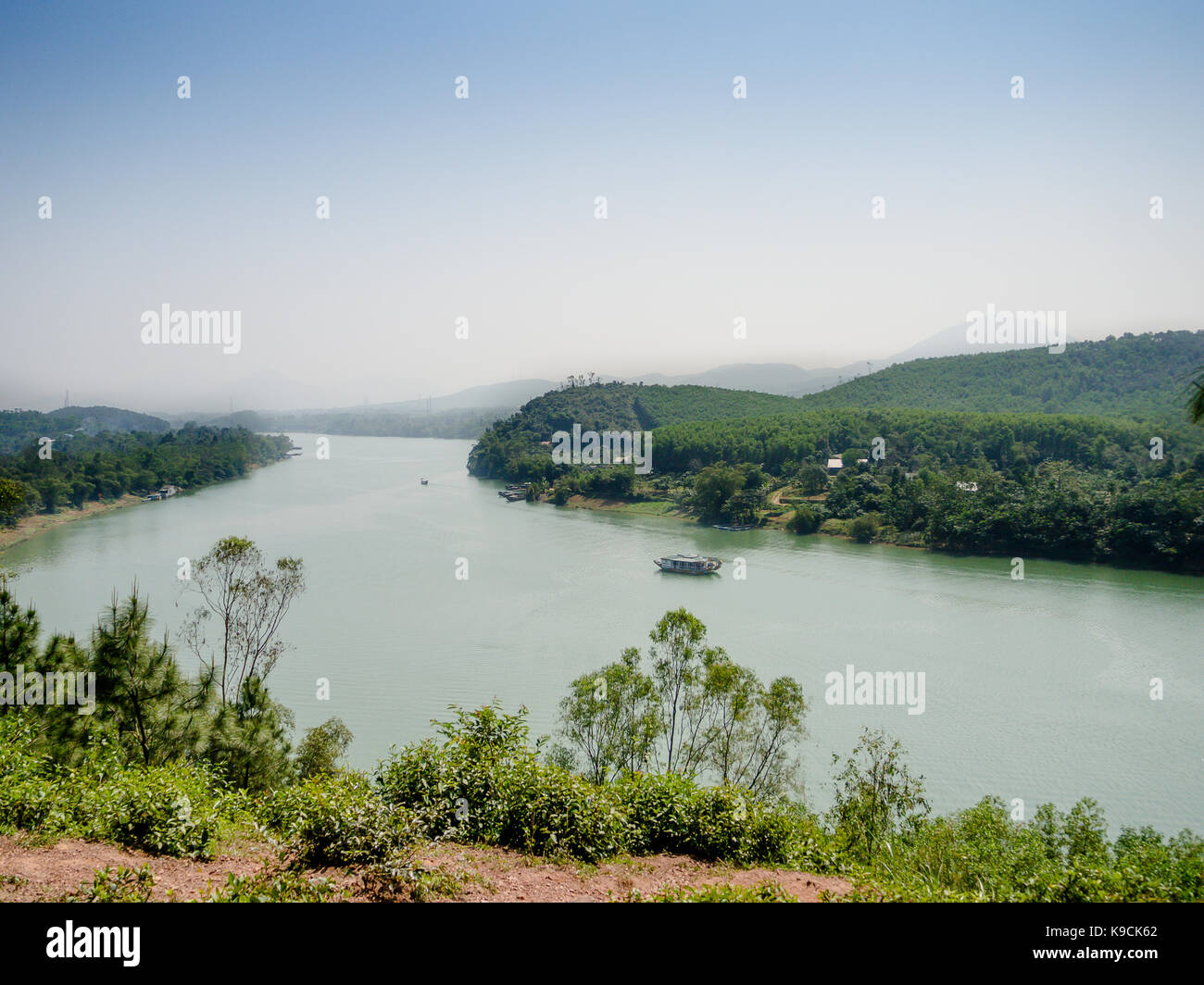 A beautiful scenery of Huong river, called perfume river, located in ...