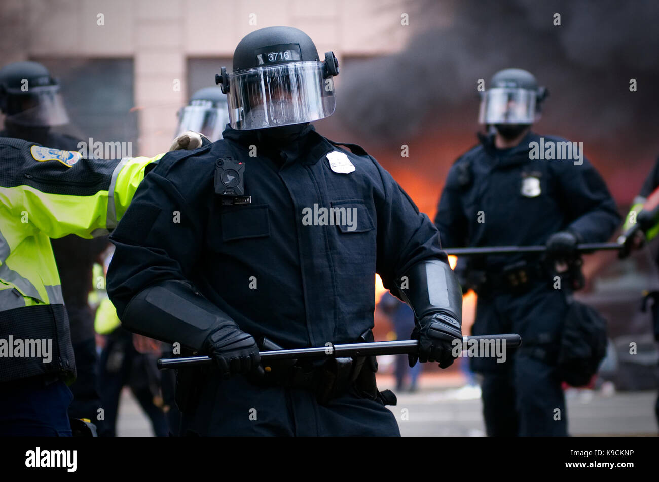 American Riot Police Line