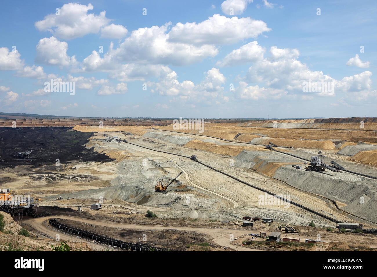 open pit coal mine with excavators Stock Photo - Alamy