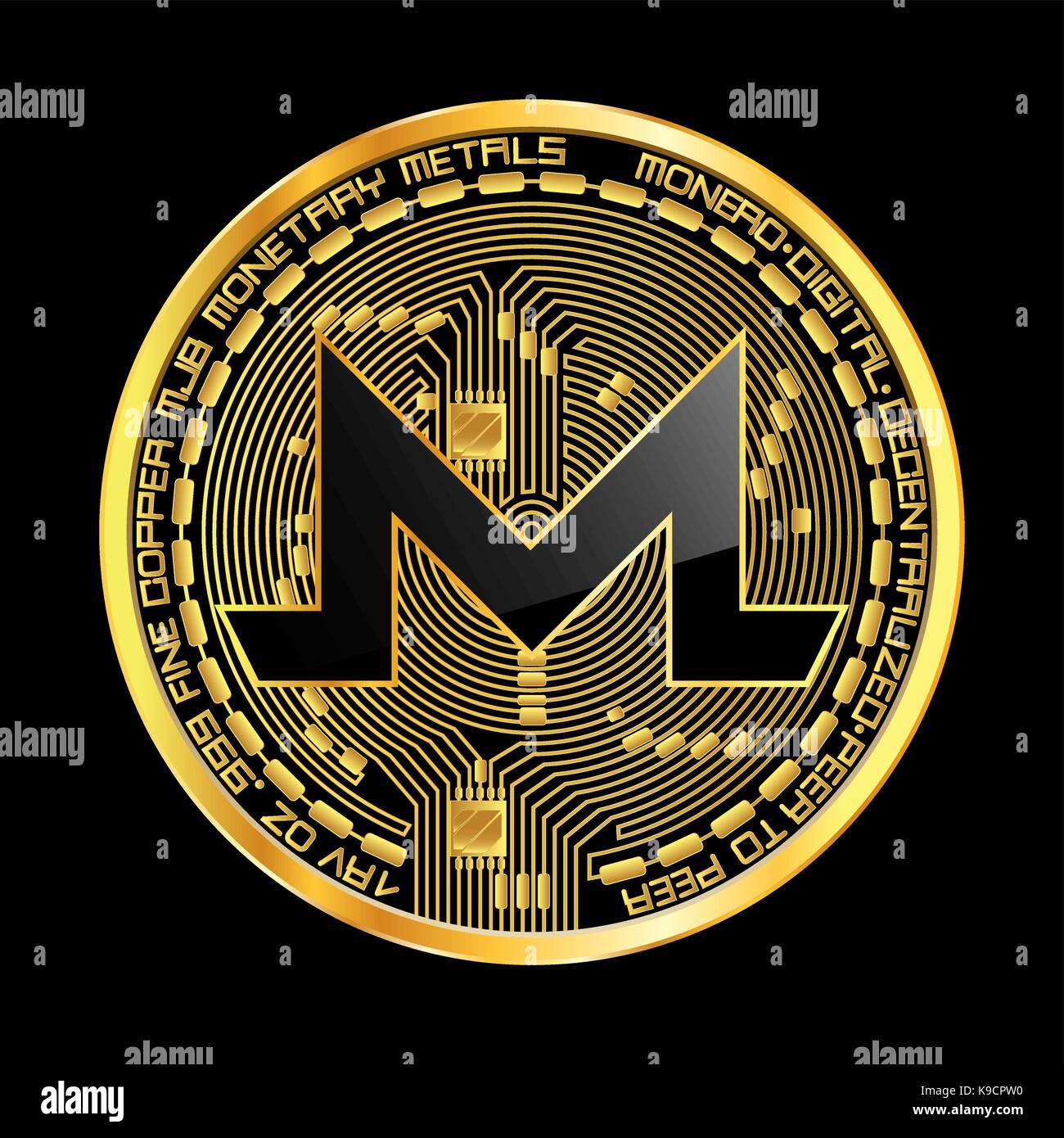 Crypto currency monero golden symbol Stock Vector Image & Art - Alamy