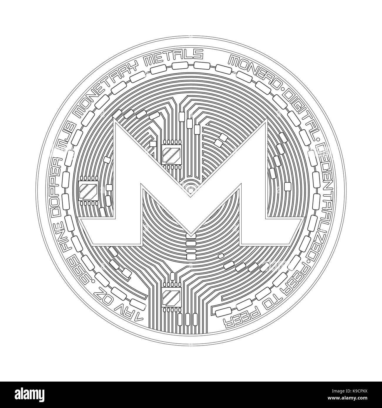 Crypto currency monero black and white symbol Stock Vector Image & Art ...