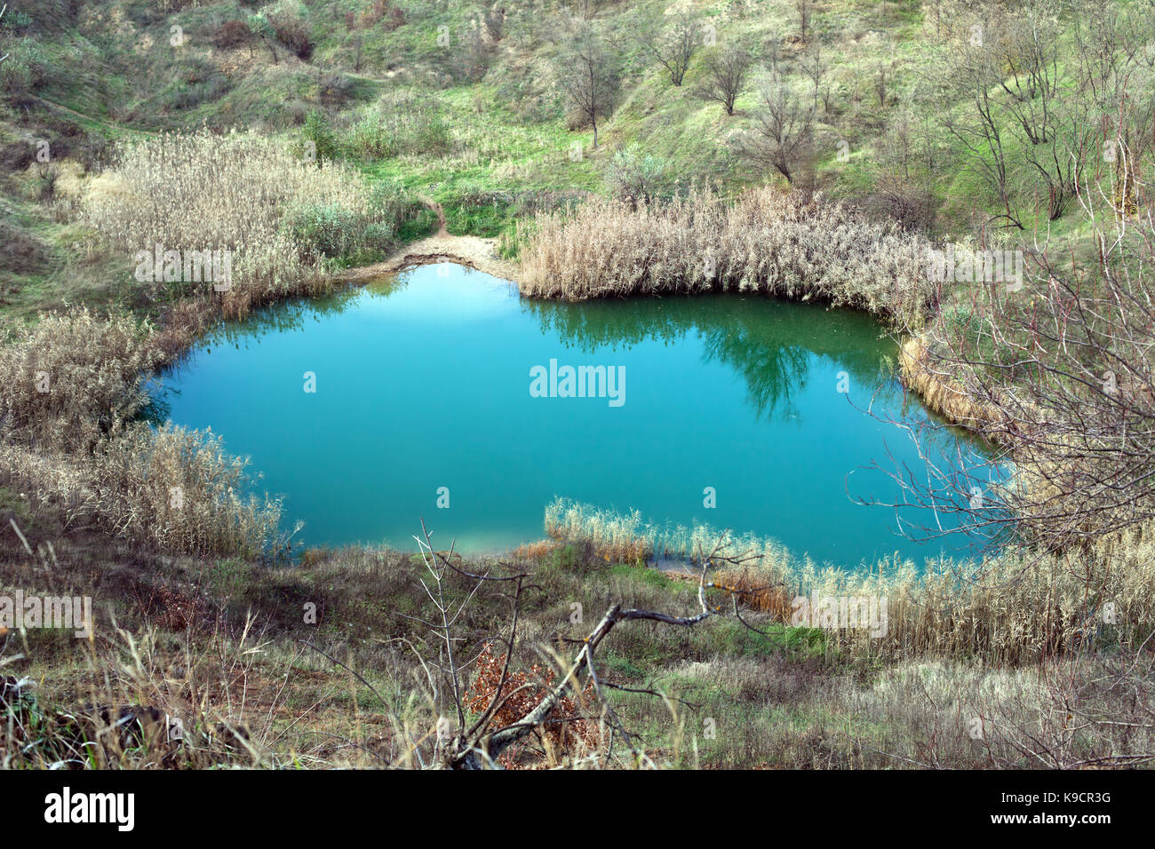 small lake, top view Stock Photo - Alamy