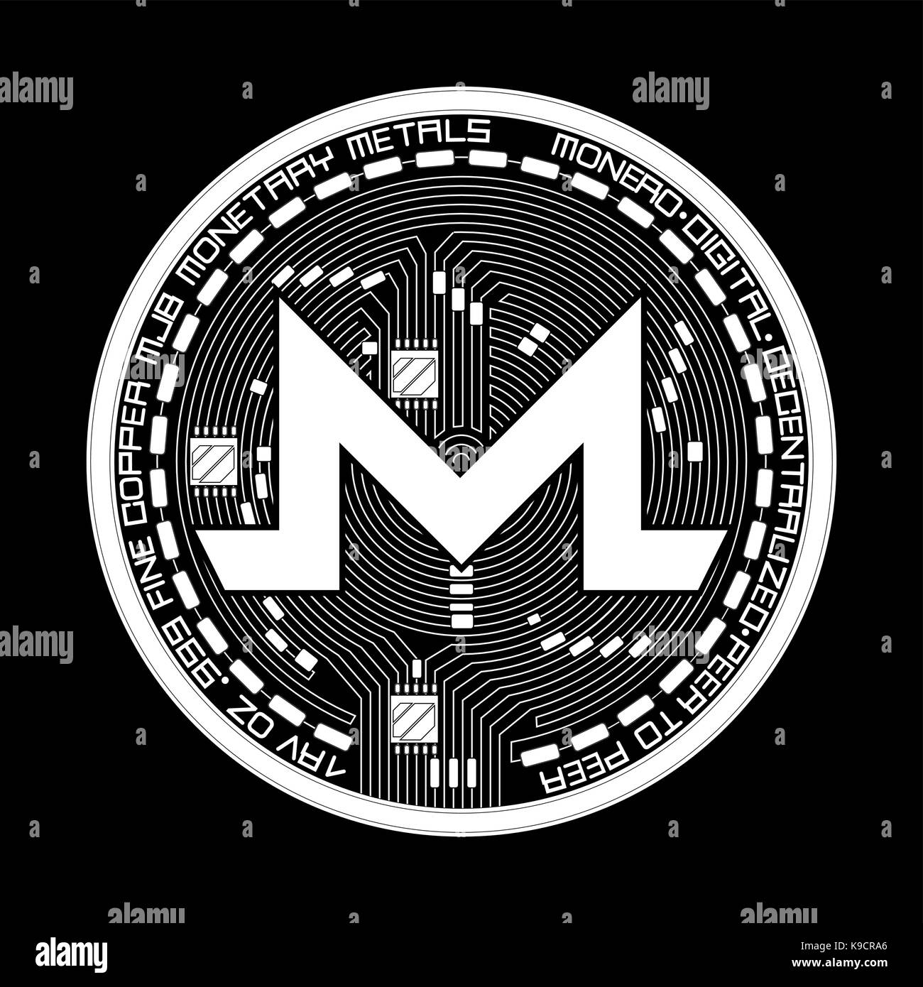 Crypto currency monero black and white symbol Stock Vector Image & Art ...