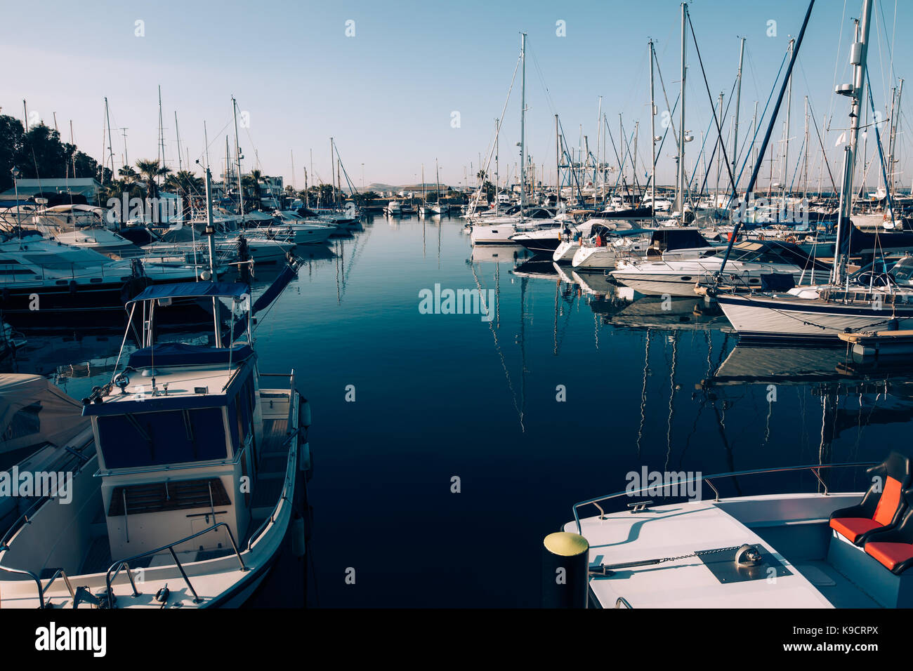 Sailboats and yachts in in harbor. Transportation Stock Photo - Alamy