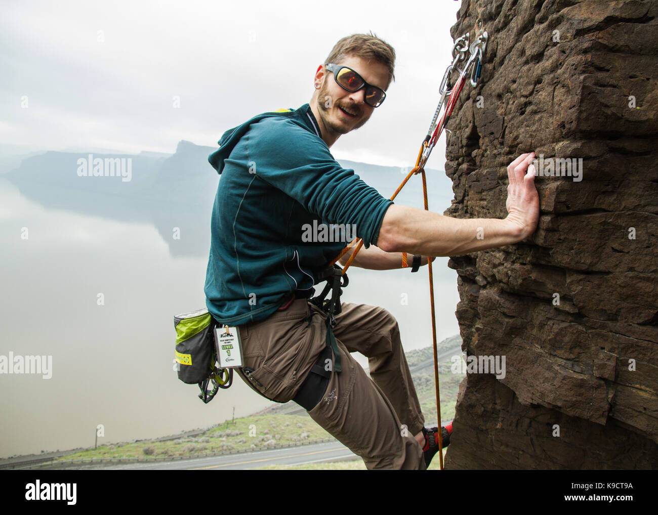 Climbing at Wallula Gap, shot from the wall Stock Photo - Alamy