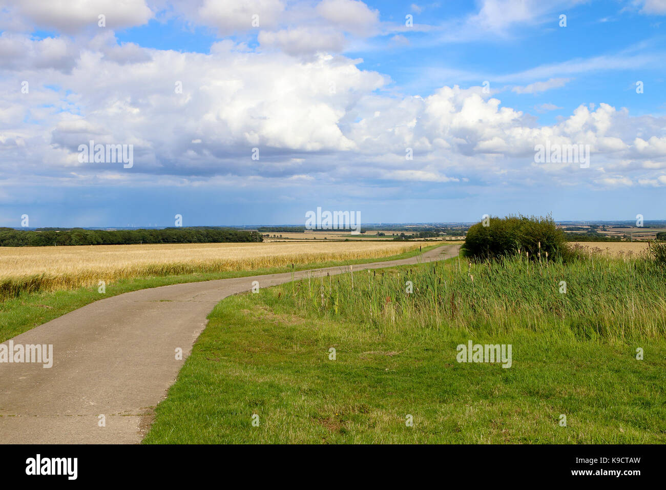a concrete section of the minster way bridleway on the yorkshire wolds ...
