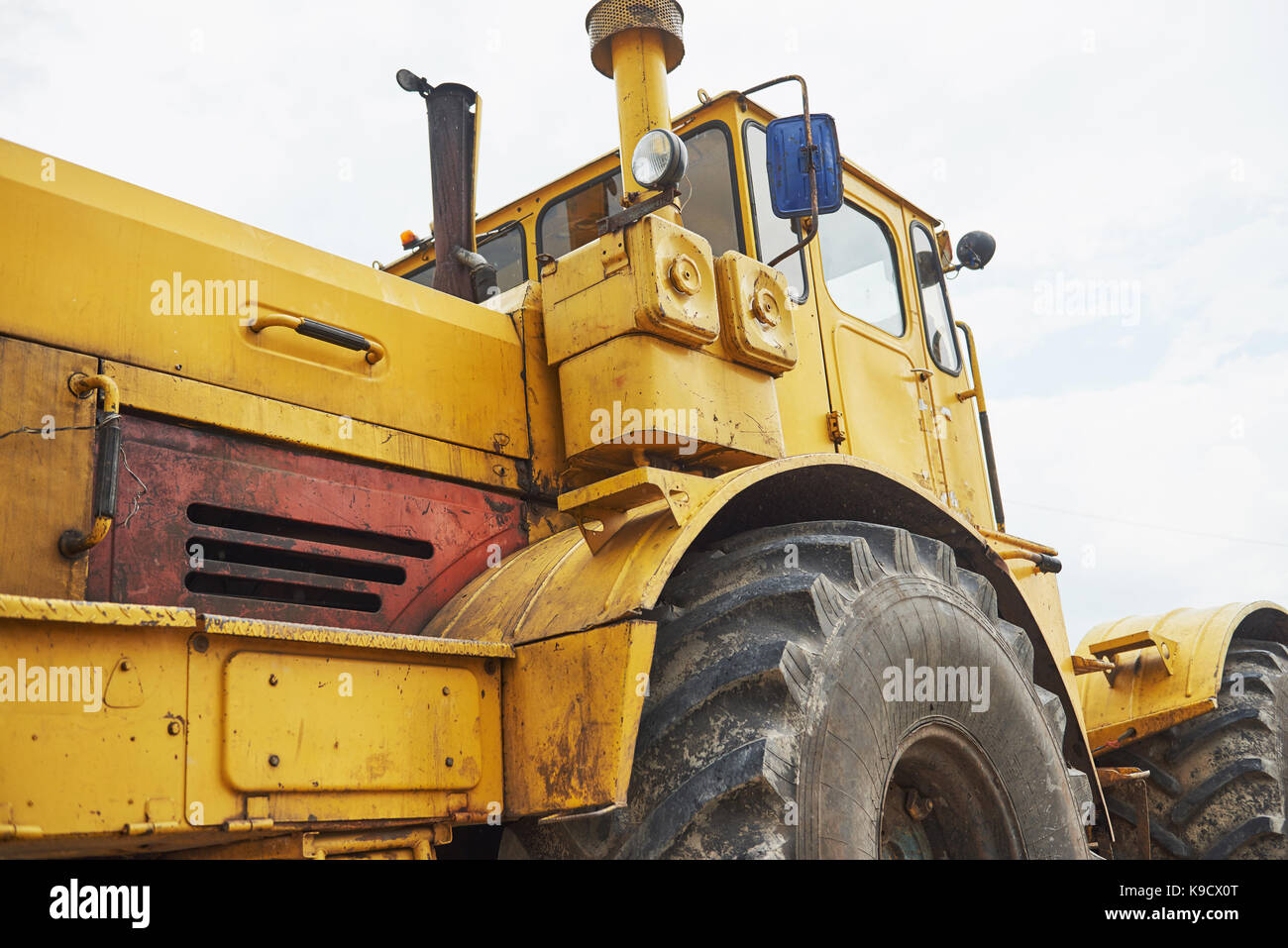 heavy construction loader bulldozer at construction area Stock Photo ...