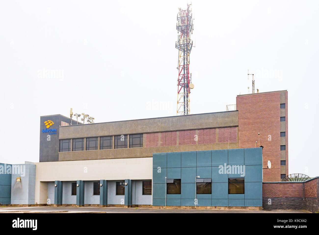 WALVIS BAY, NAMIBIA - JULY 1, 2017: The technical offices and microwave ...