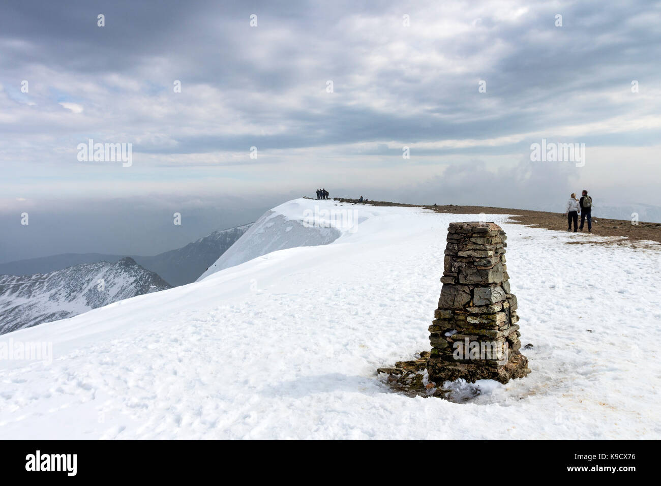 The Summit of Helvellyn in Winter, Lake District, Cumbria, UK Stock ...