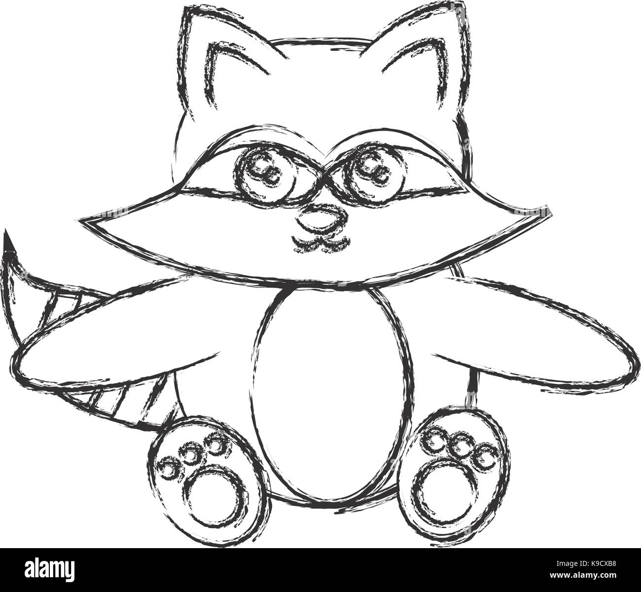 Raccoon simple Black and White Stock Photos & Images - Alamy