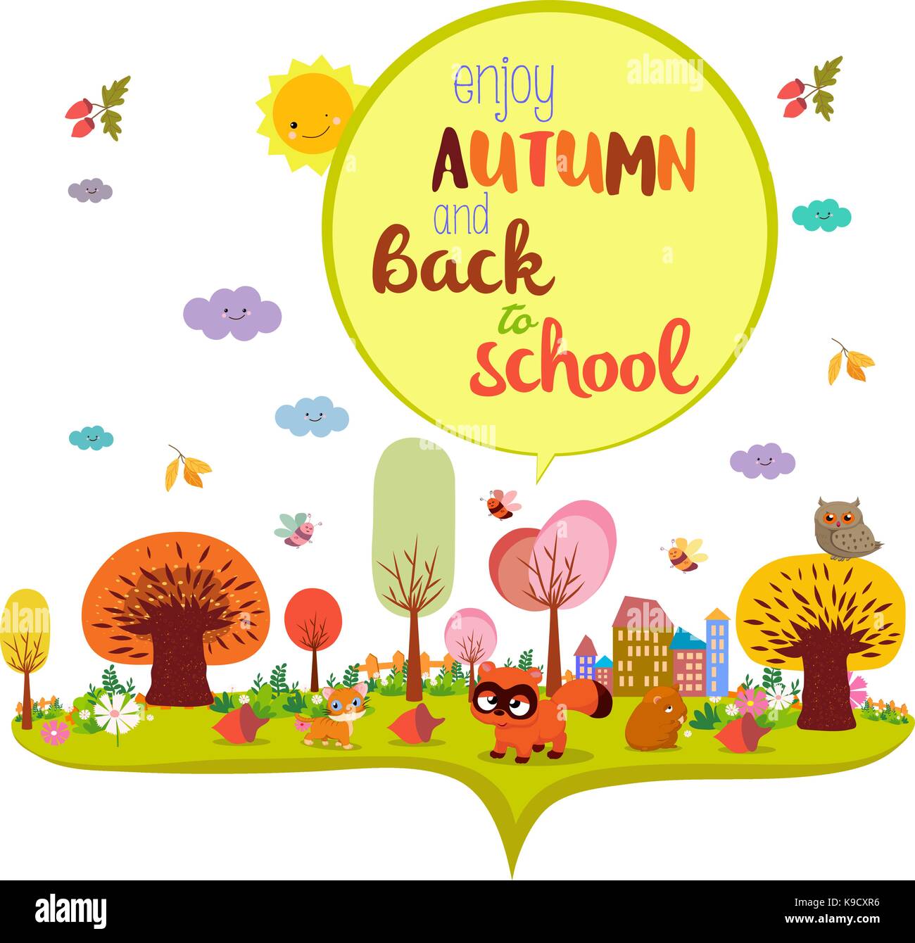 enjoy autumn and back to school. autumn banner background Stock Vector ...