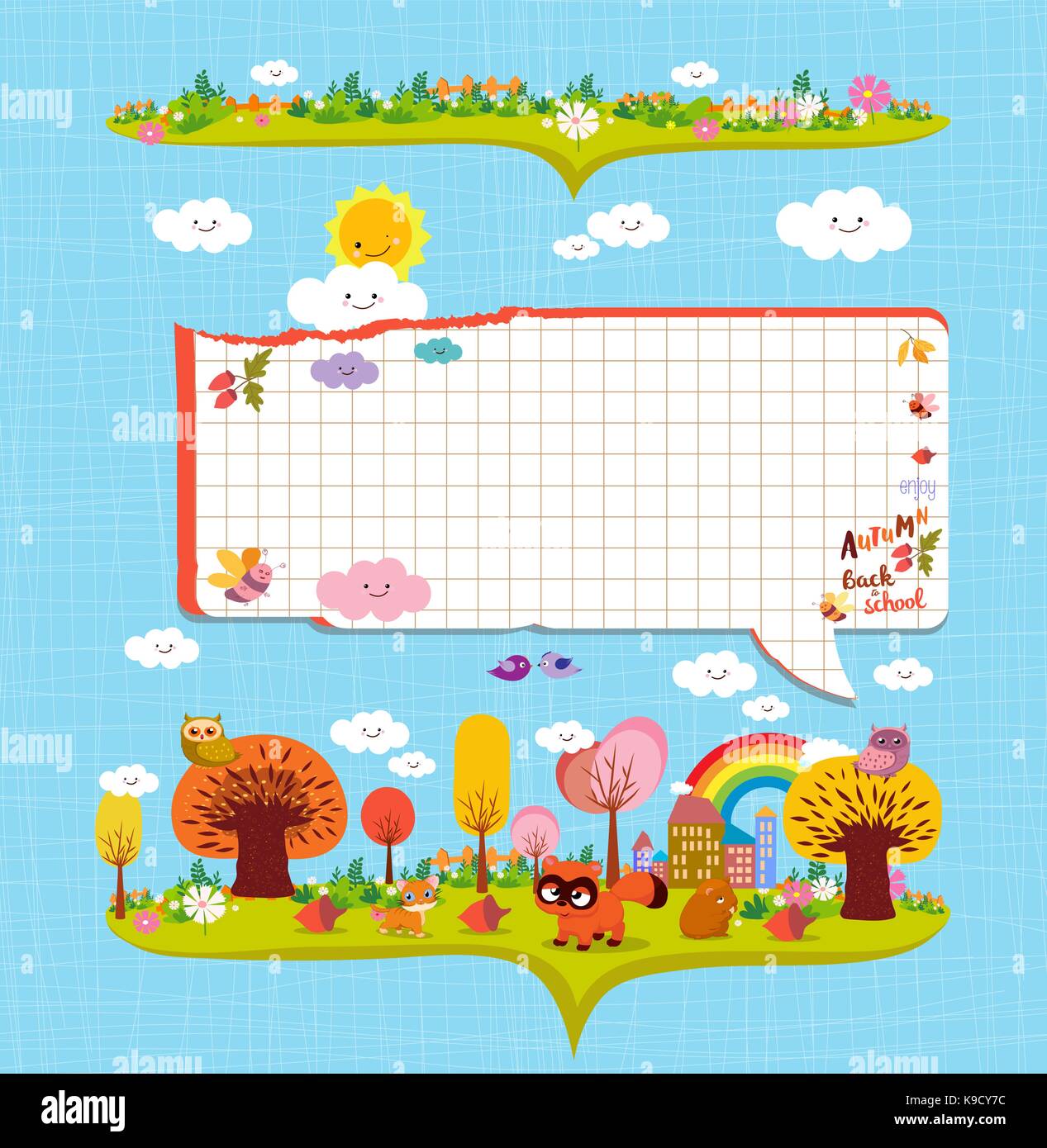 Hello autumn. Design elements for notebook. bubble note paper Stock ...