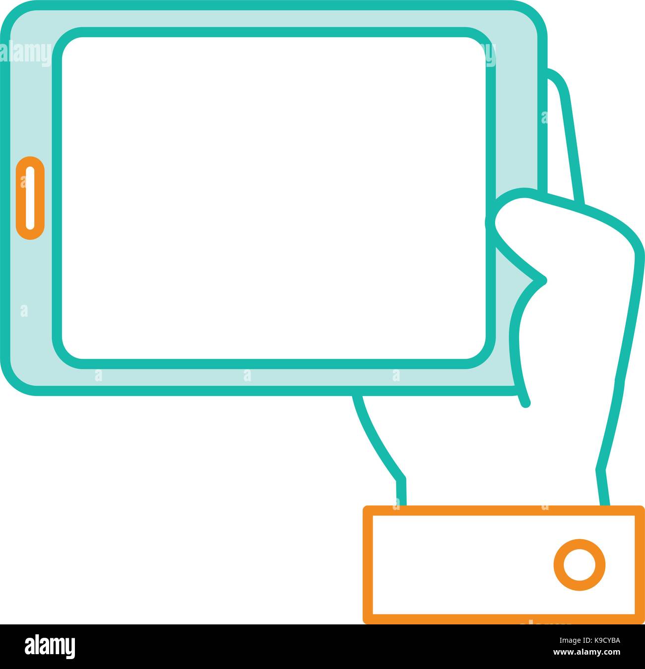 Ipad hand template Stock Vector Images - Alamy