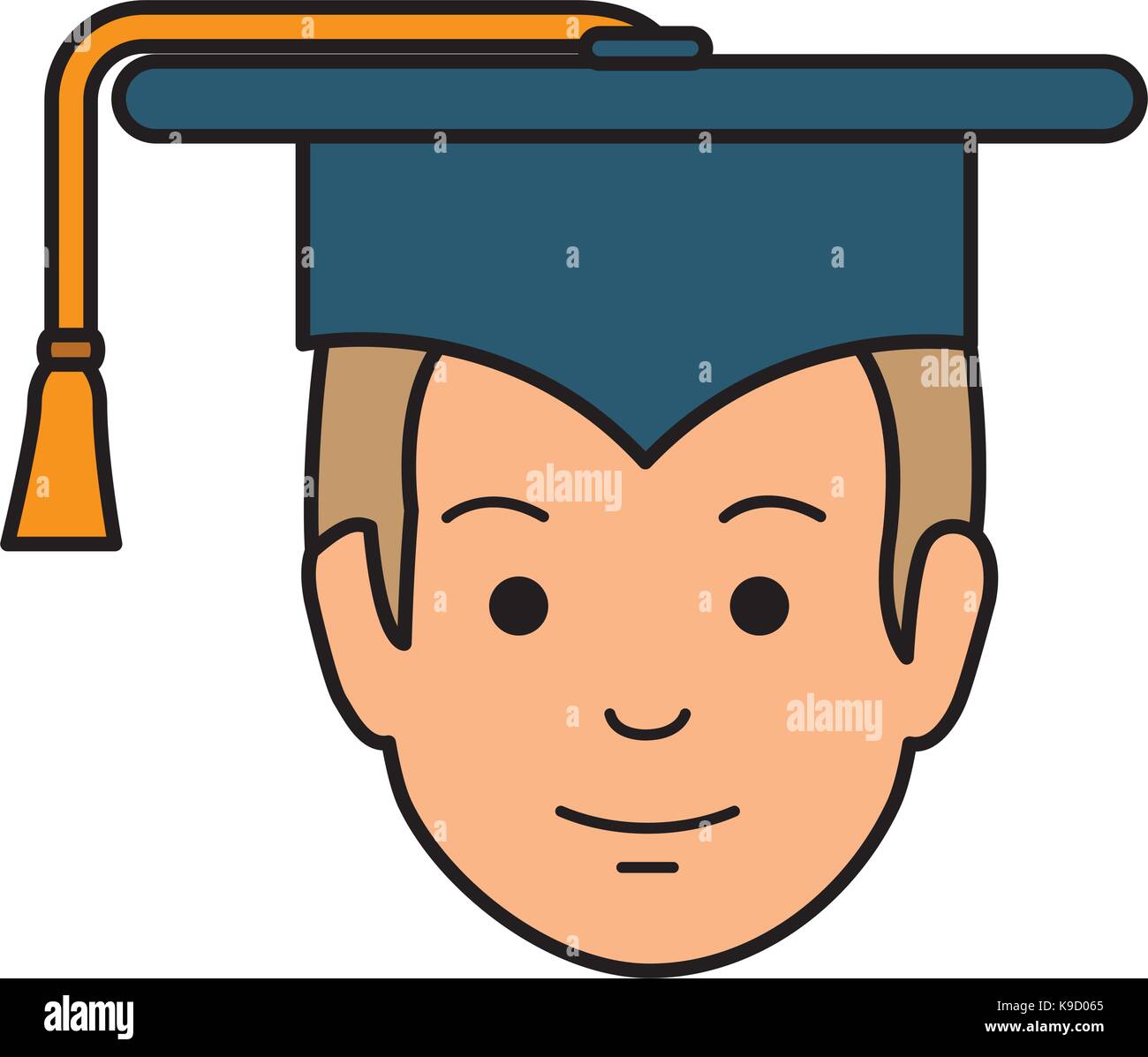 student head with hat graduation avatar vector illustration design ...
