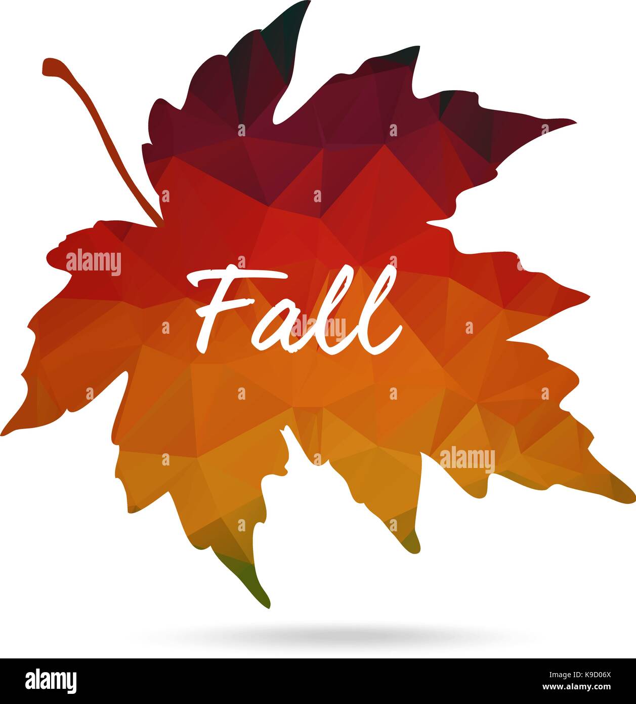 Maple leaf in triangular style with hand drawn Stock Vector Image & Art ...