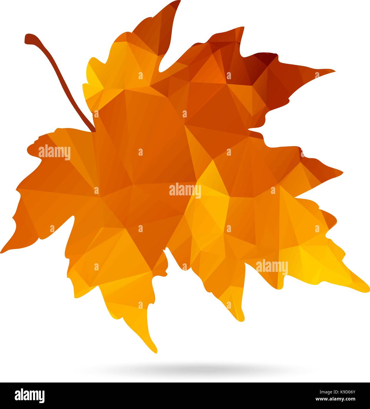 Maple leaf in triangular style with dropped shadow Stock Vector Image ...