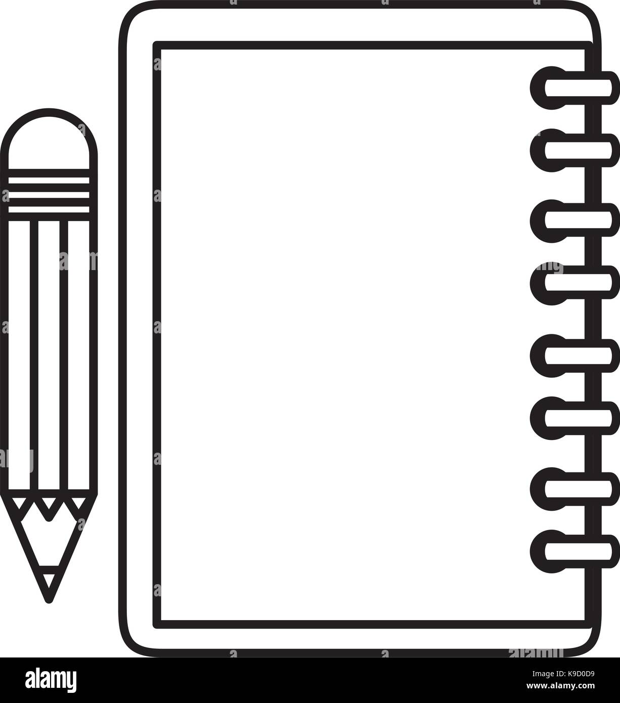 notebook school with pencil vector illustration design Stock Vector ...