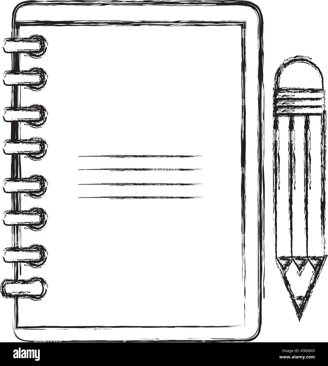 notebook school with pencil vector illustration design Stock Vector ...