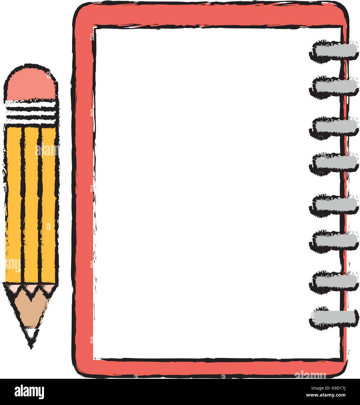 notebook school with pencil vector illustration design Stock Vector ...