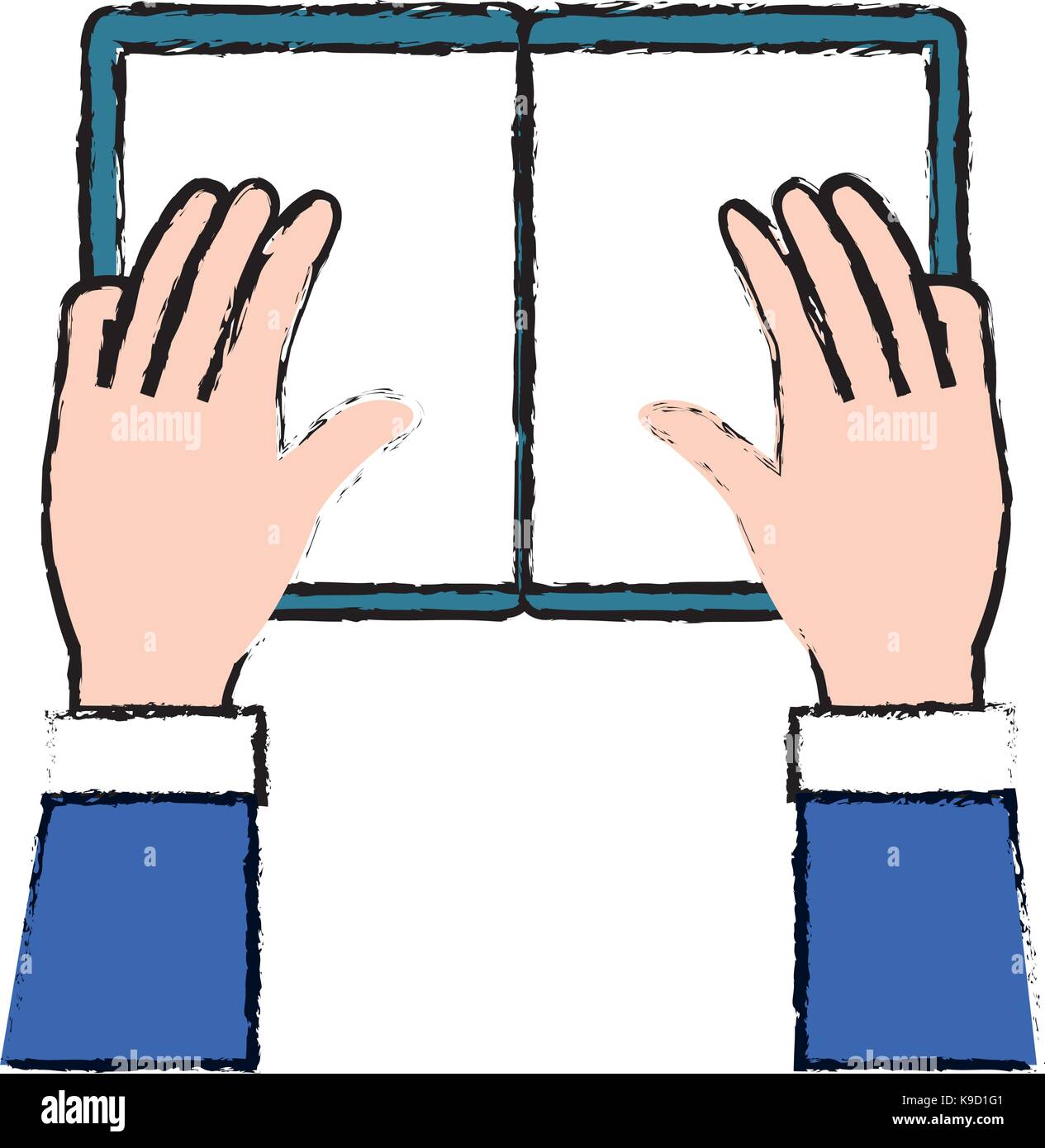 hands reader with text book school icon vector illustration design ...