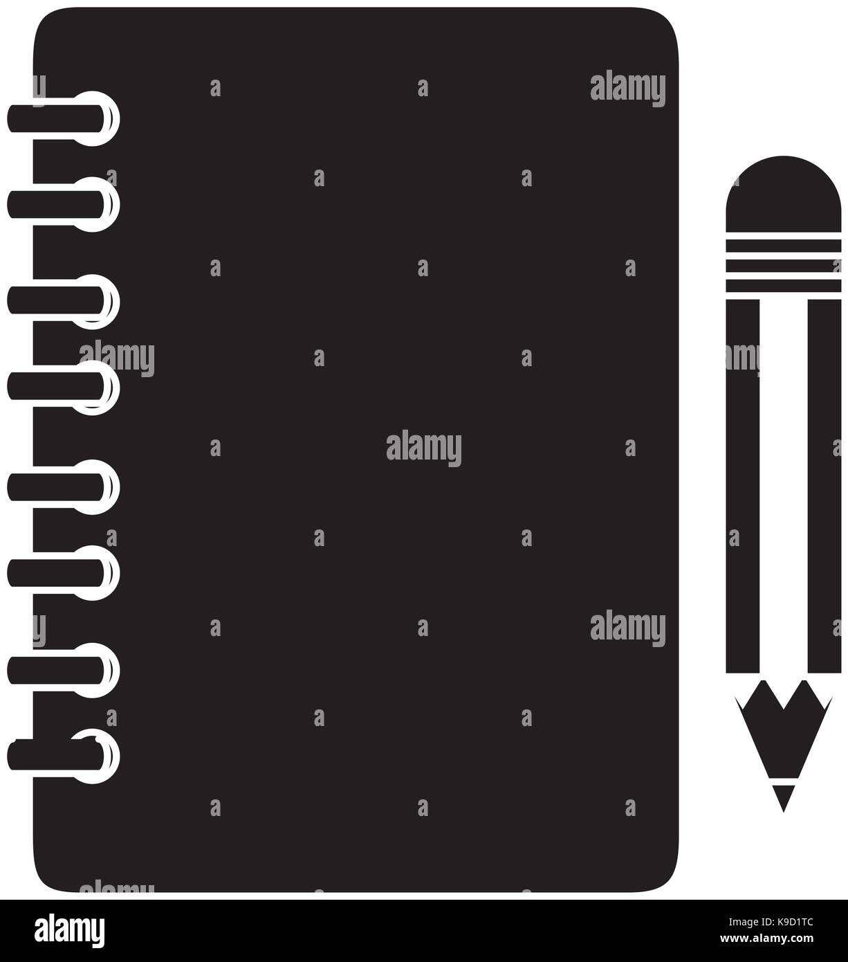 notebook school with pencil vector illustration design Stock Vector ...