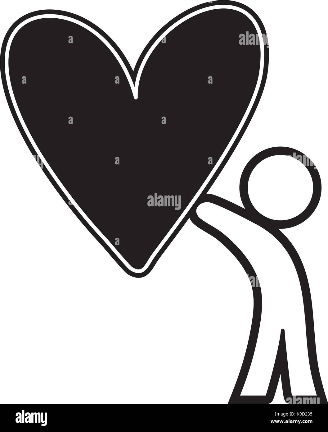 figure of person holding a heart icon Stock Vector Image & Art - Alamy