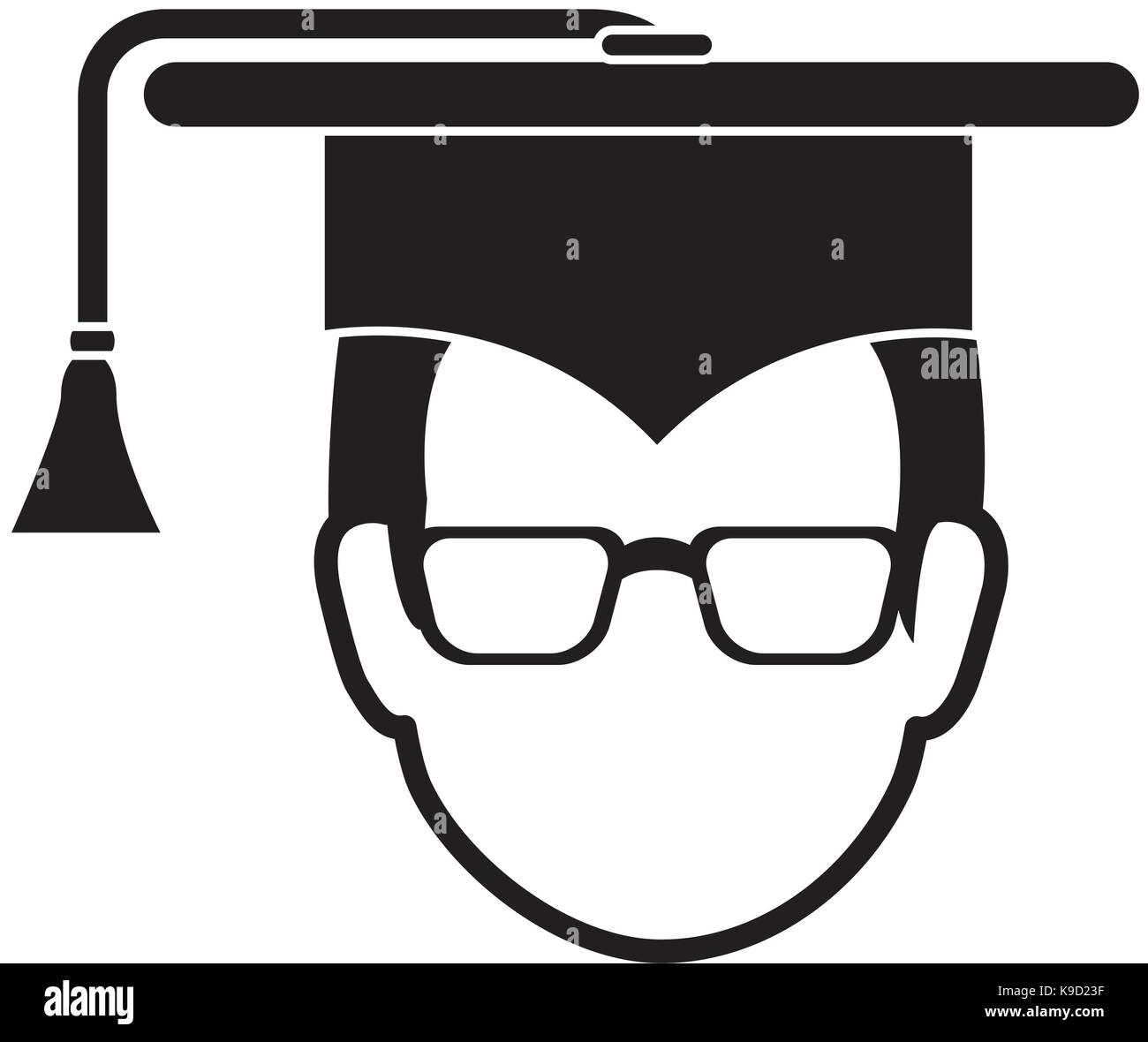 student head with hat graduation avatar vector illustration design ...