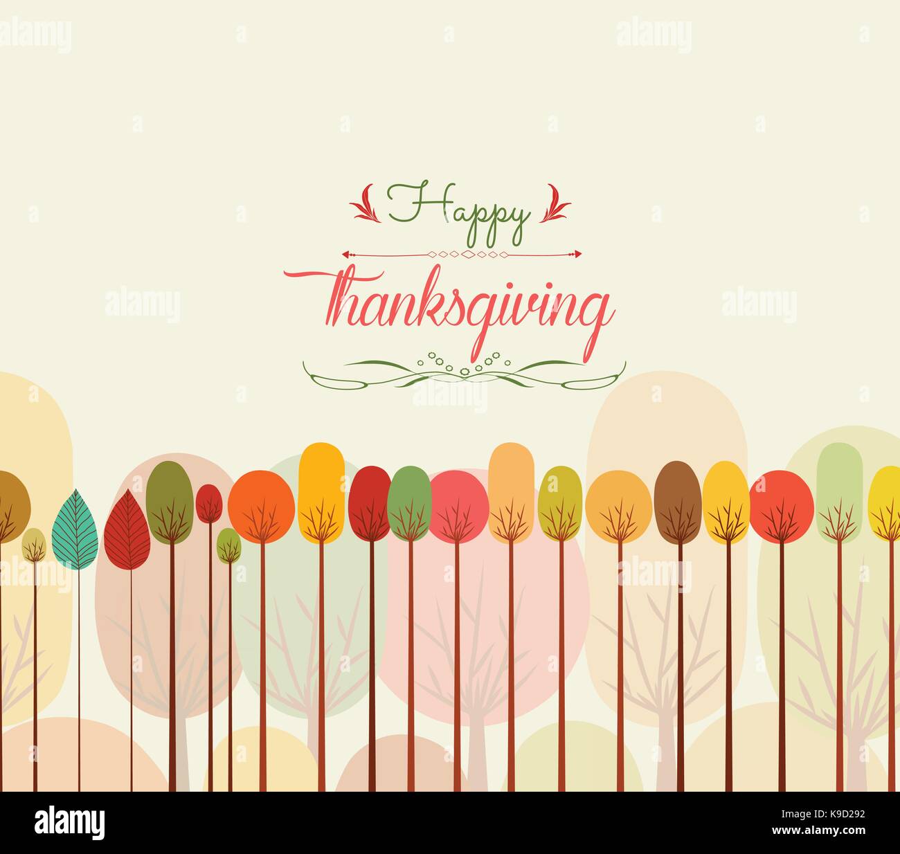 Thanksgiving. Autumn background with trees Stock Vector Image & Art - Alamy