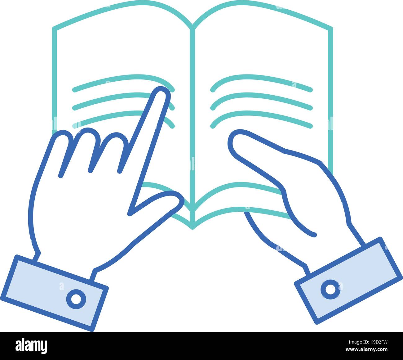 hands reader with text book school icon vector illustration design ...