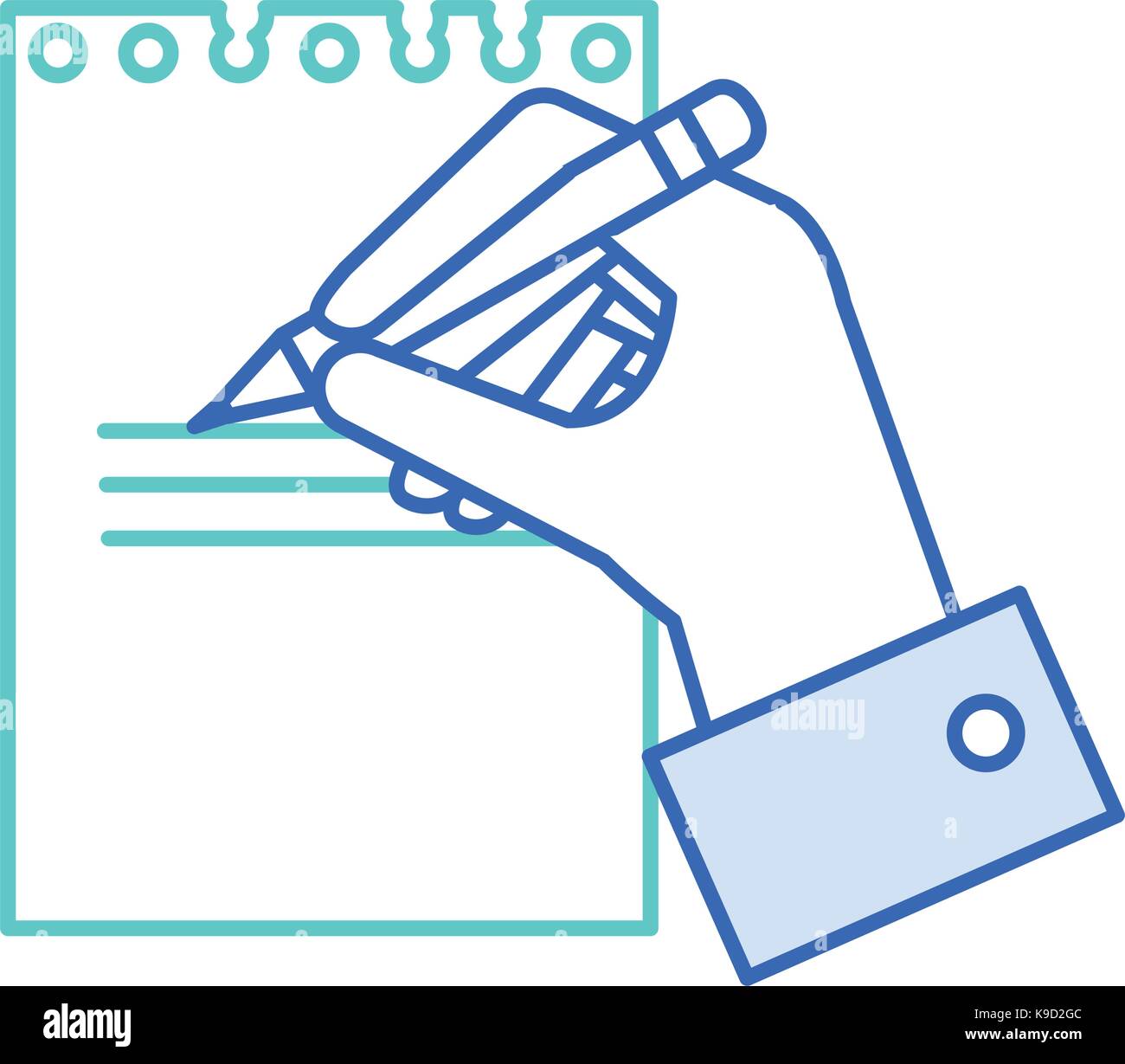 hand human with pencil writing in notebook vector illustration design ...