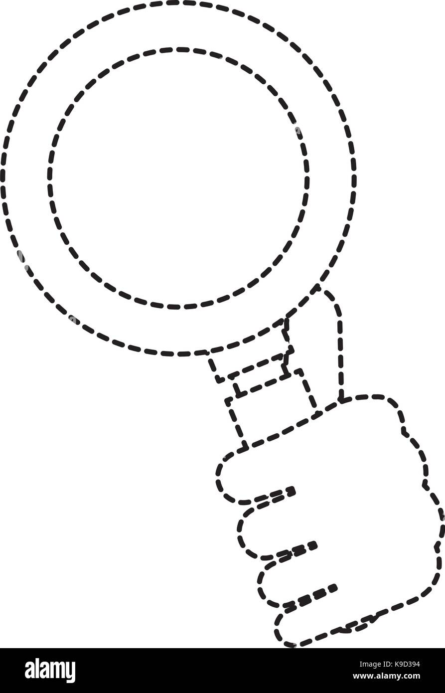 hand human with magnifying glass isolated icon vector illustration ...