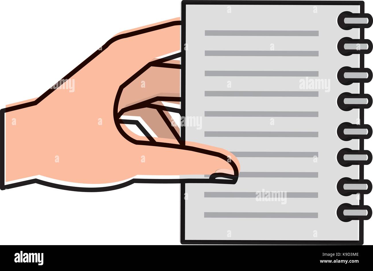 hands human with notebook paper isolated icon vector illustration ...