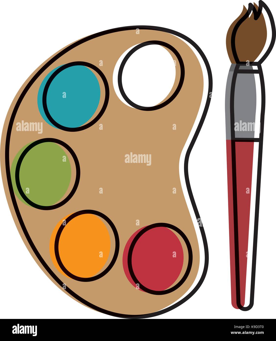 paint pallette with brush vector illustration design Stock Vector Image ...