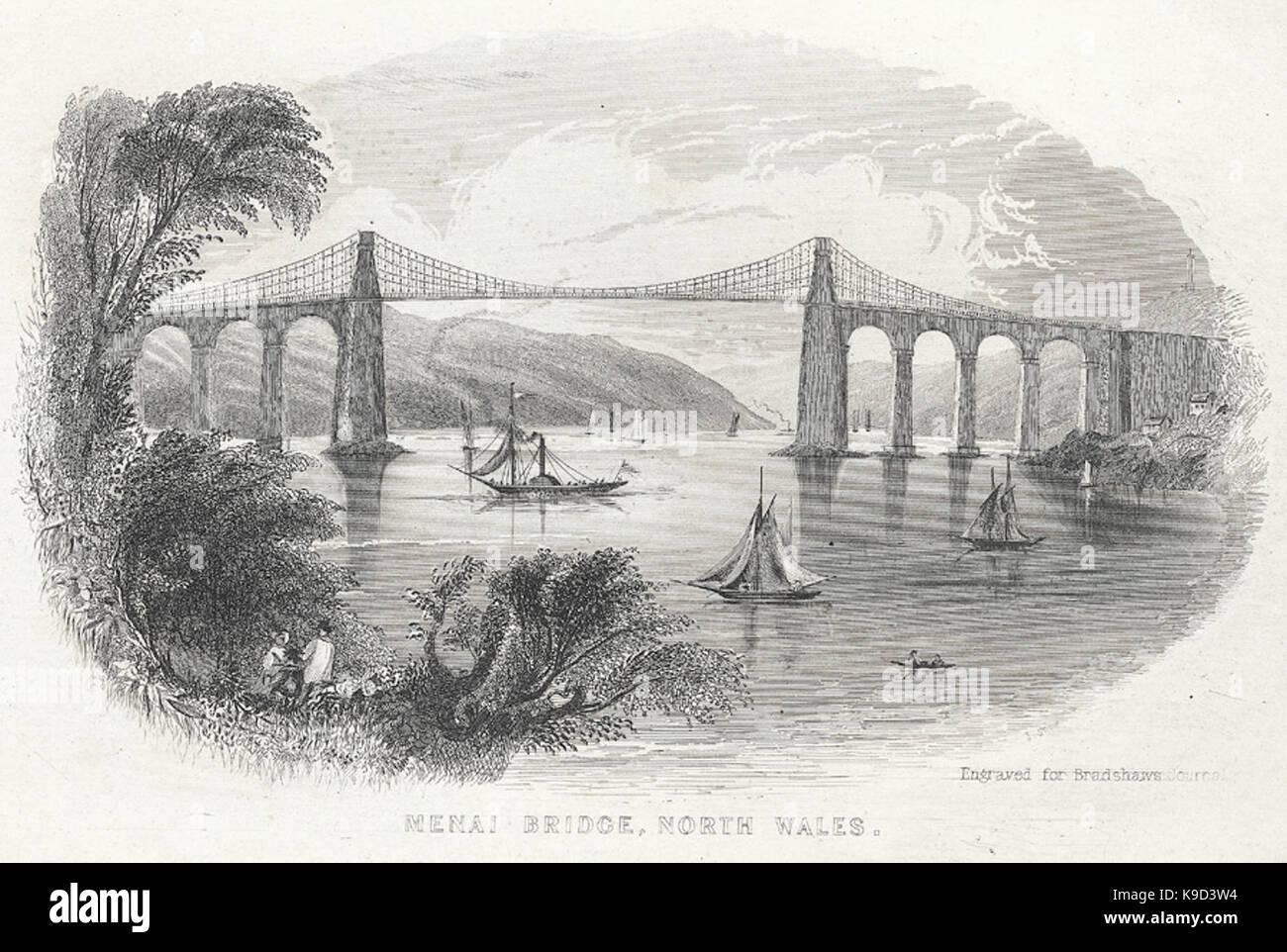 Menai Bridge, north Wales Stock Photo - Alamy
