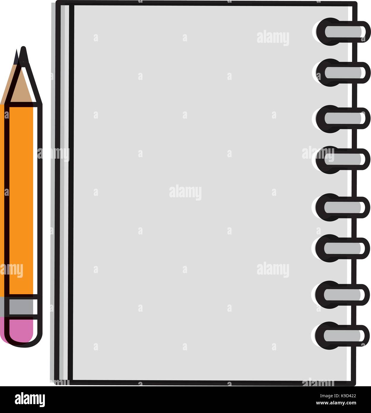 notebook school with pencil vector illustration design Stock Vector ...