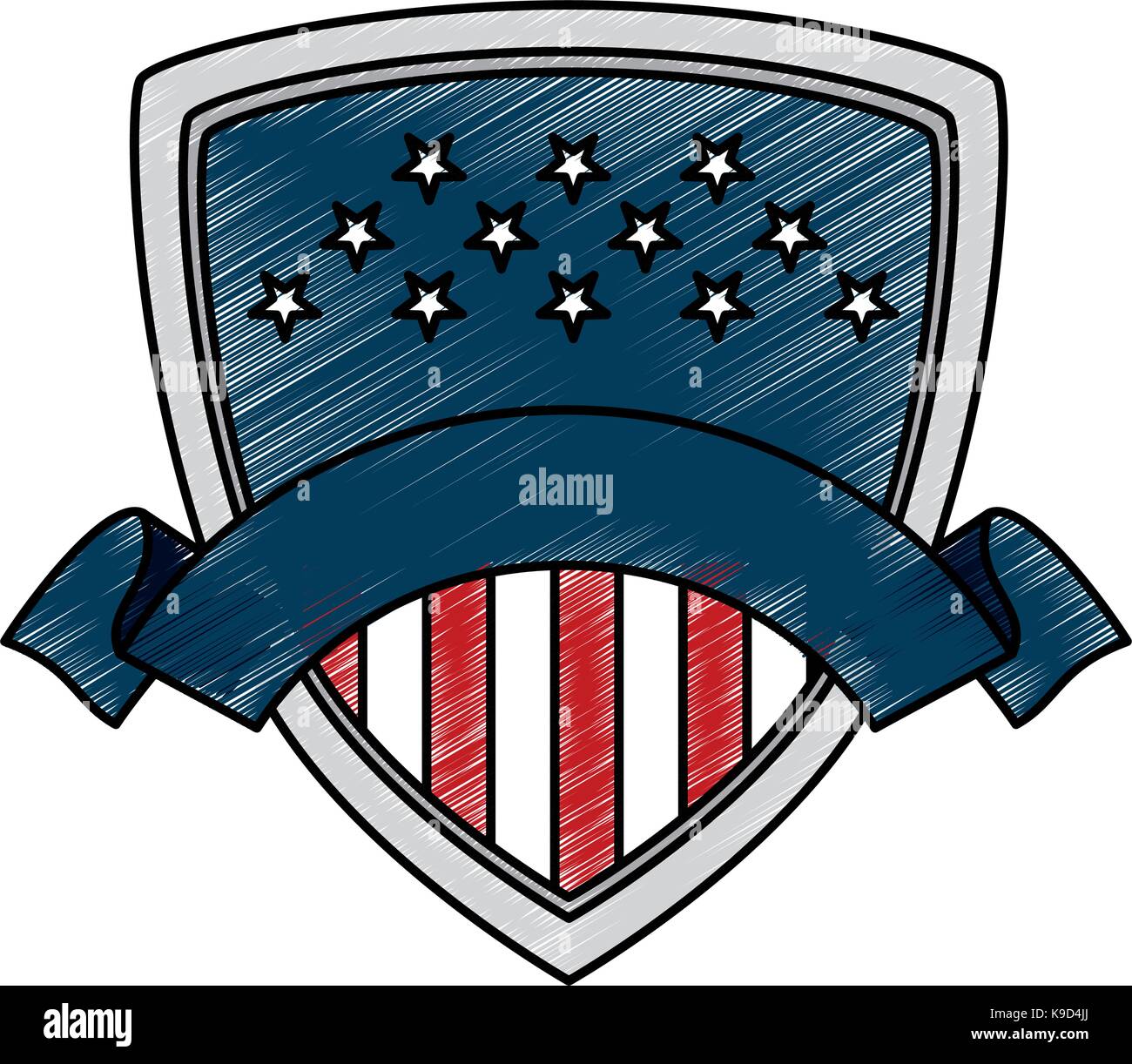united states of america shield vector illustration design Stock Vector ...