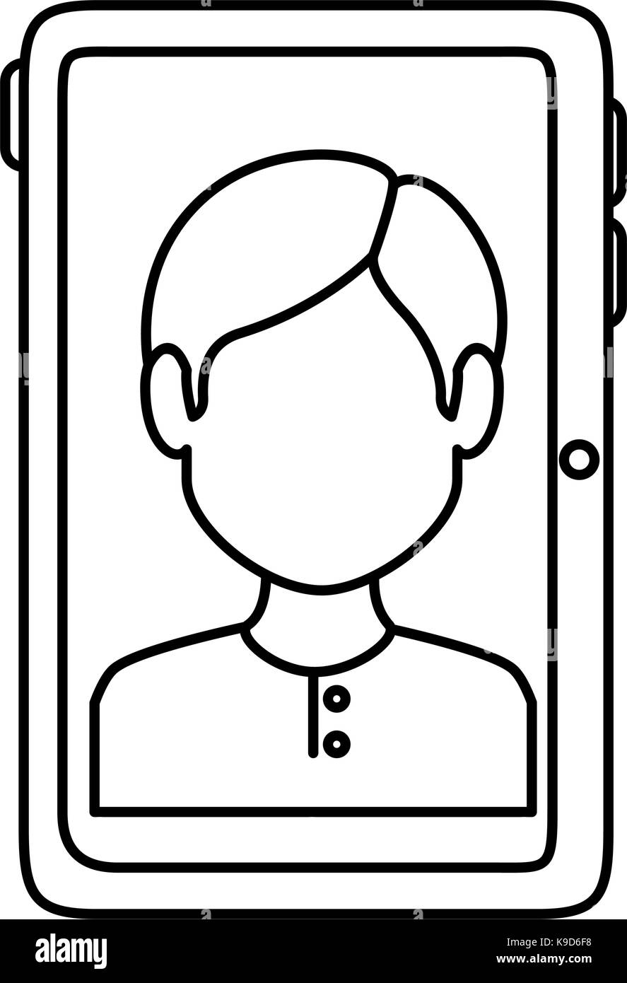 smartphone device with contact picture vector illustration design Stock ...