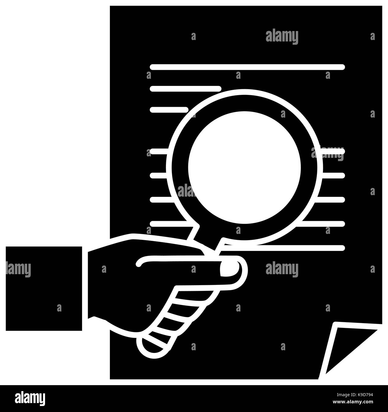 document paper with magnifying glass vector illustration design Stock ...