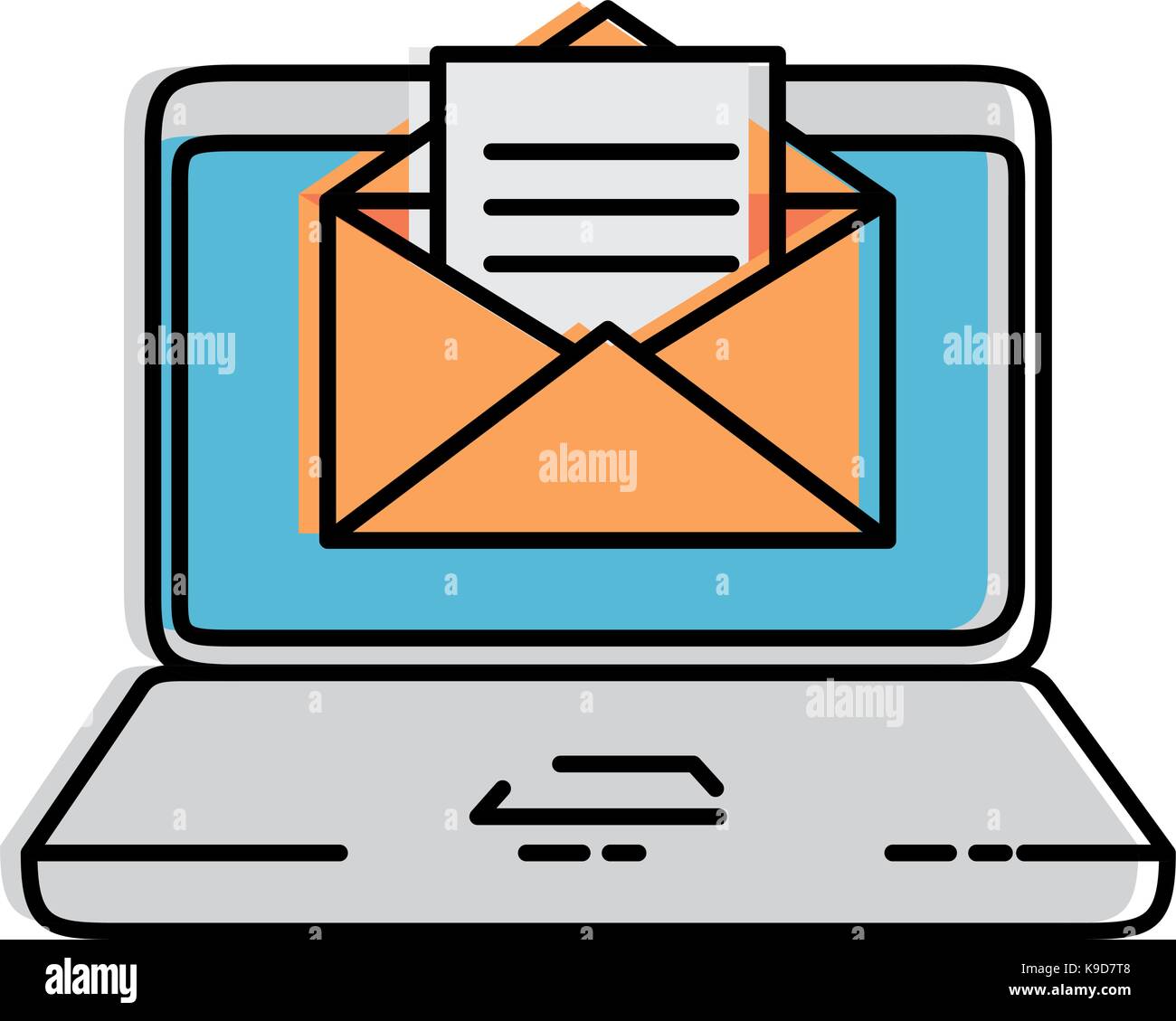 laptop computer with envelope vector illustration design Stock Vector ...
