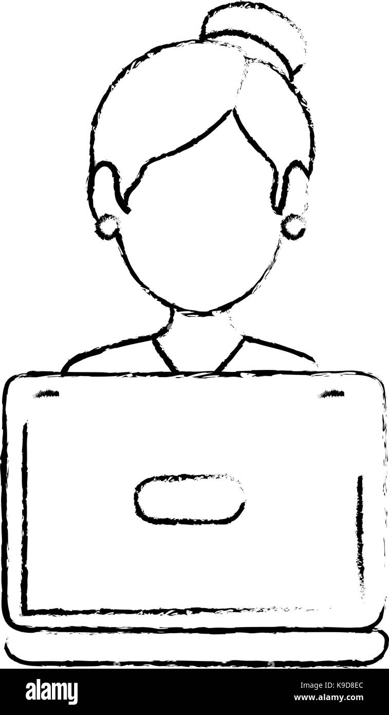 laptop computer with user vector illustration design Stock Vector Image ...