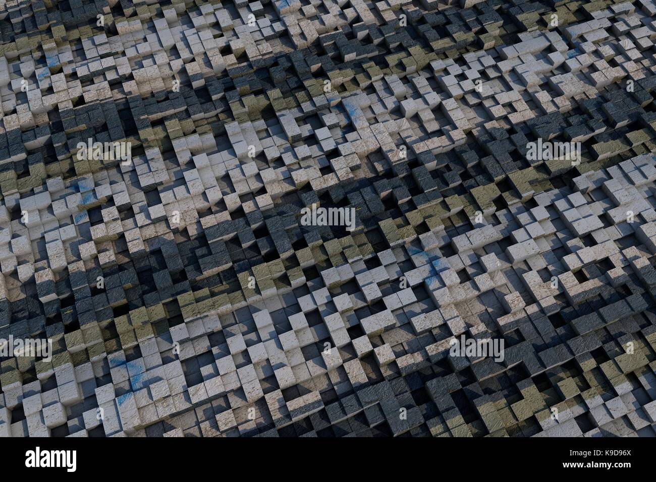 3D cubes with a grunge texture Stock Photo - Alamy