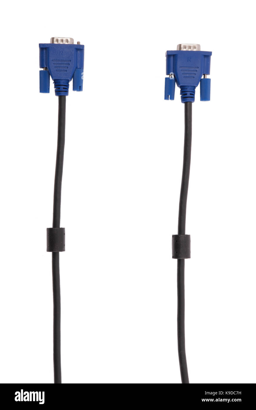 VGA display cable isolated on white background with soft shadow Stock ...