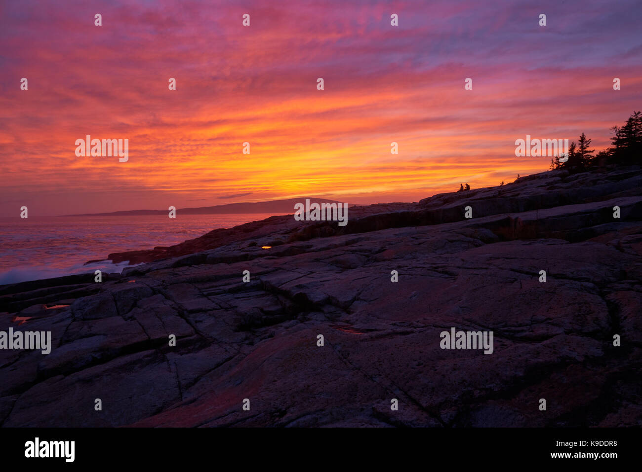Schoodic Point Sunset Stock Photo - Alamy