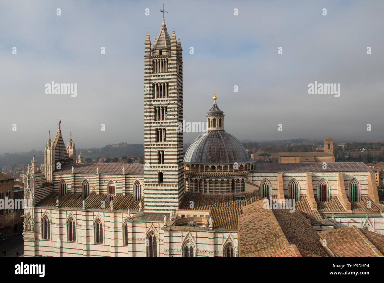 Italy, Siena - December 26 2016: the view from facciatone of Duomo di ...