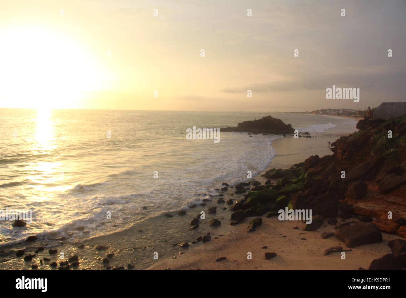 Sunset on the Ocean Cliffs of Senegal Stock Photo - Alamy