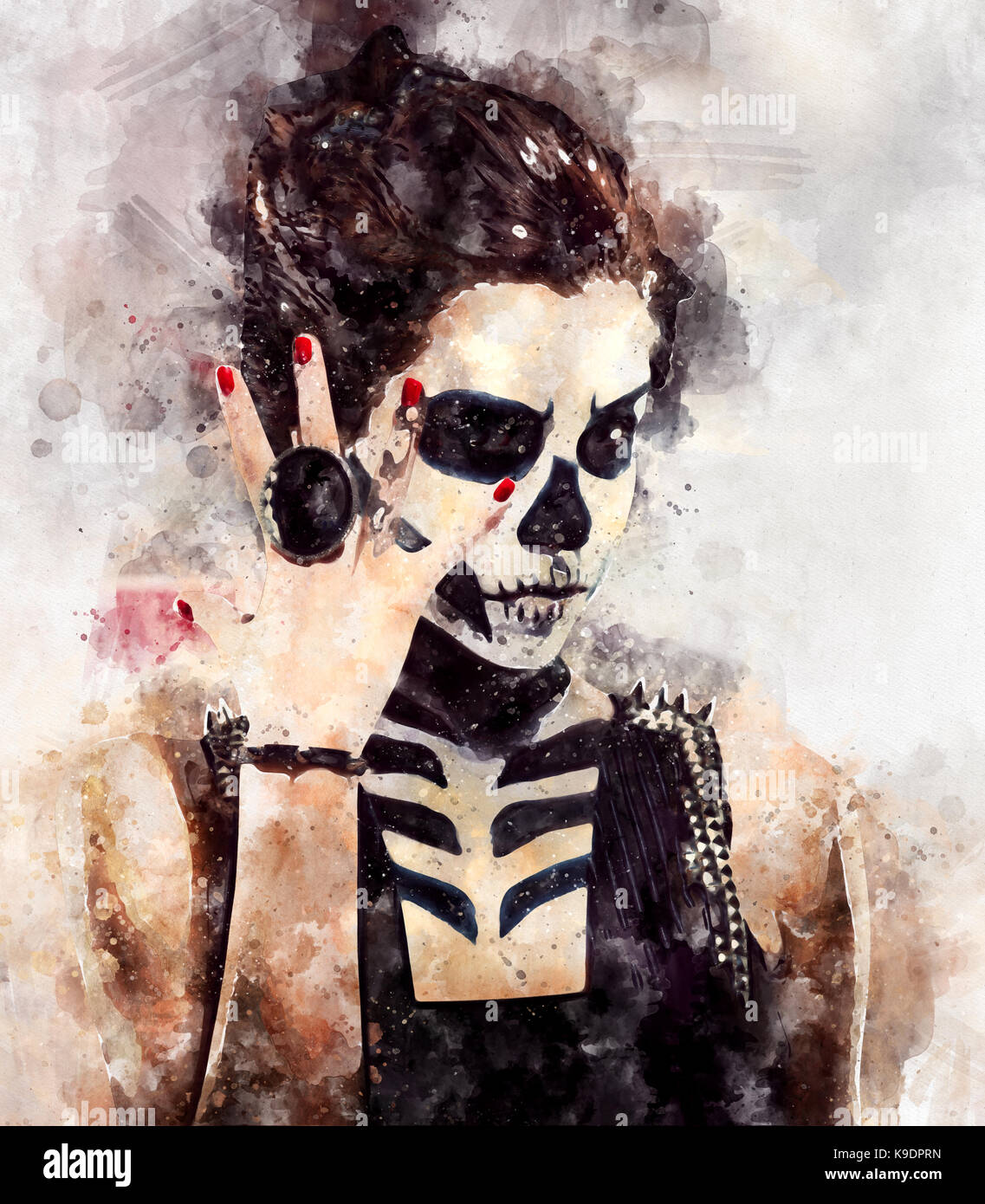 Skeleton face paint hi-res stock photography and images - Alamy